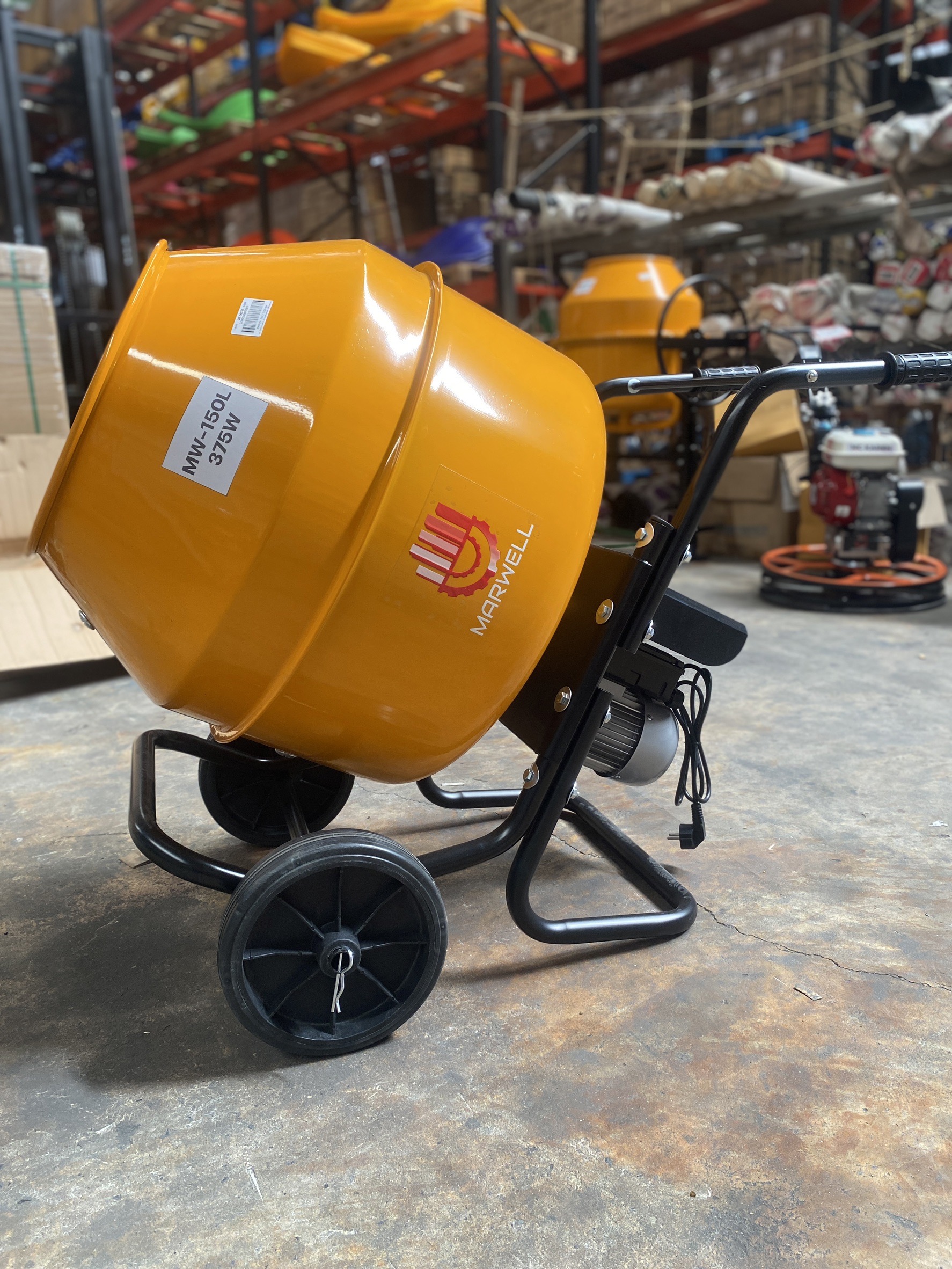 โม่ผสมปูน โม่ผสมคอนกรีต แบรนด์ MARWEL MW-150L-375W (รุ่นเทดั้ม2 ล้อ ...